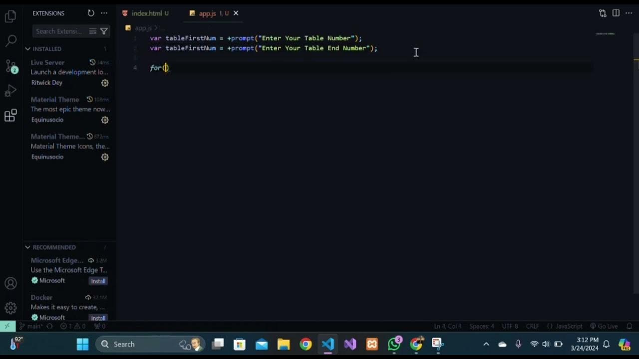 step by step javascript Table | javascript tutorial - YouTube