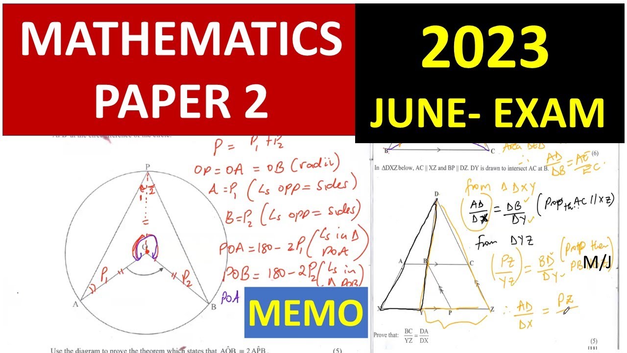 MATHEMATICS JUNE EXAM PAPER 2 2023 [THUNDEREDUC] - YouTube