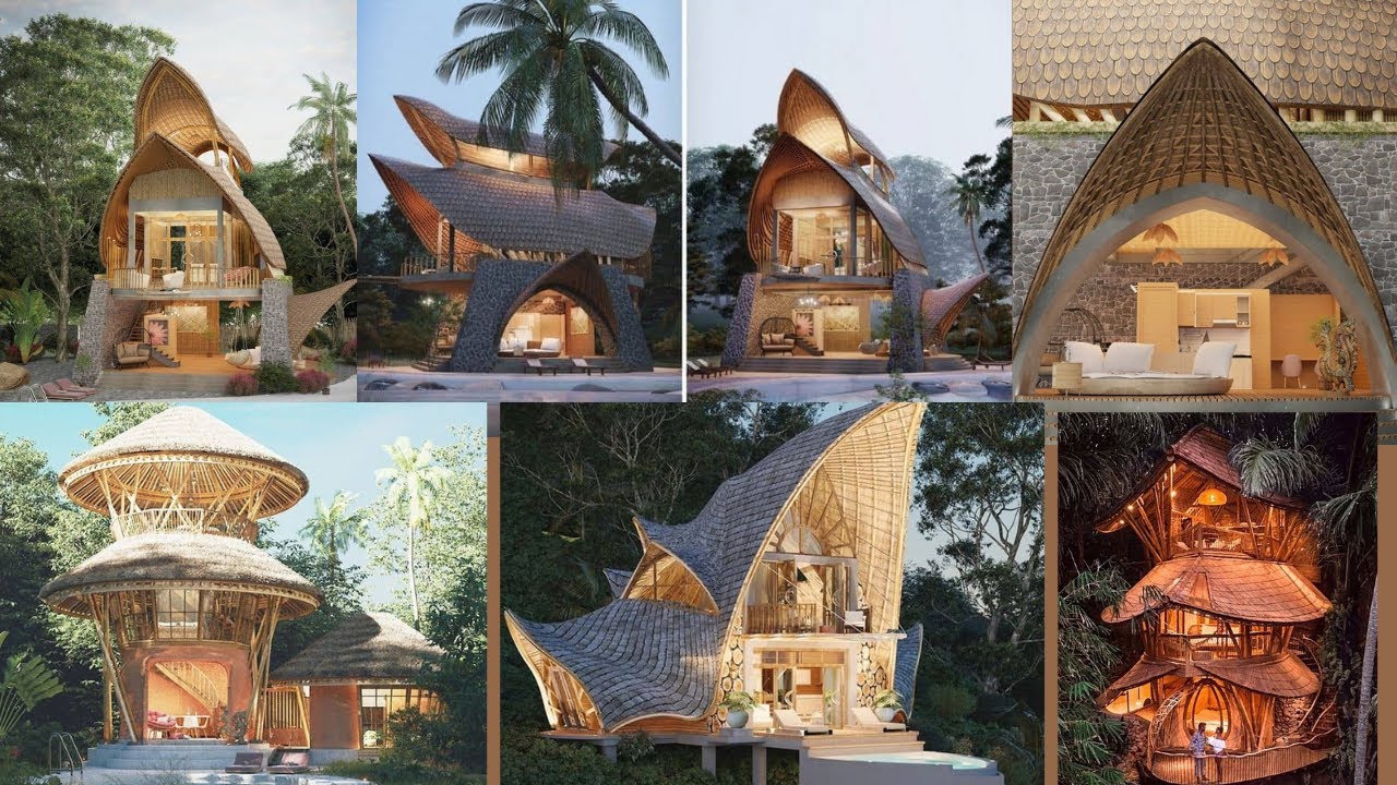 Bali Best bamboo Houses Tour | Bamboo Villas - YouTube