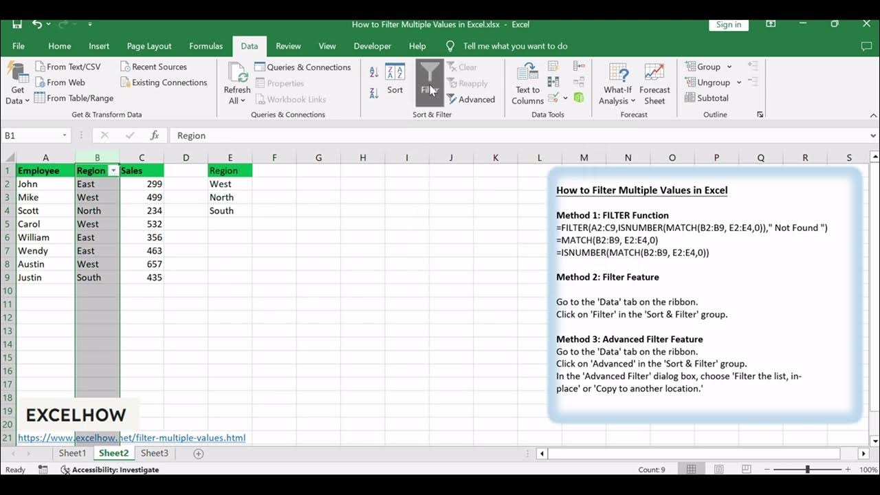 How to Filter Multiple Values - YouTube