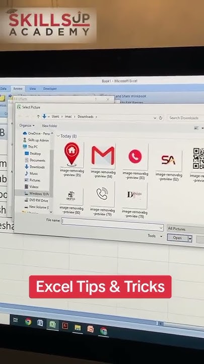 Skills Up Academy How To Insert A Picture Into A Datasheet Excel Tips And Tricks