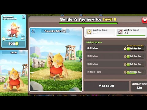 Builder's Apprentice Unlock & Max Level up Clash Of Clans | Builder ...