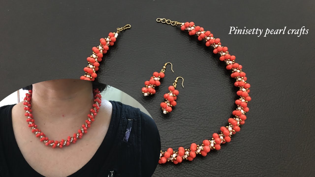 How to make spiral beaded necklace/Bicones rope necklace tutorial ...