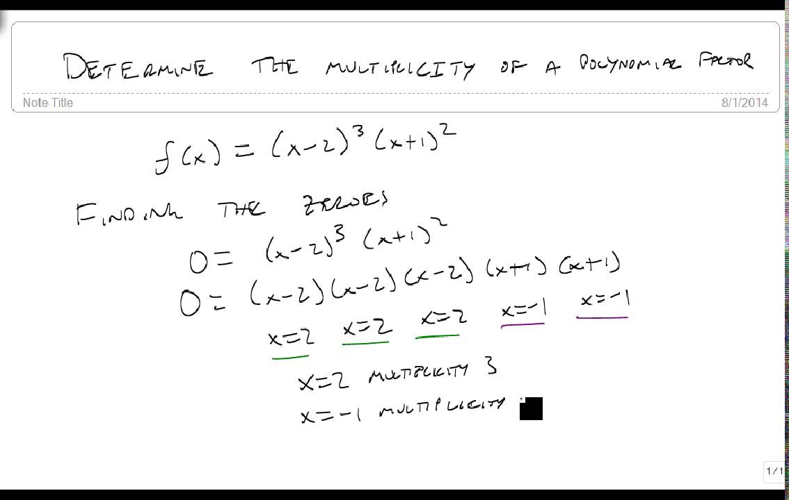Determine multiplicity of a polynomial factor - YouTube