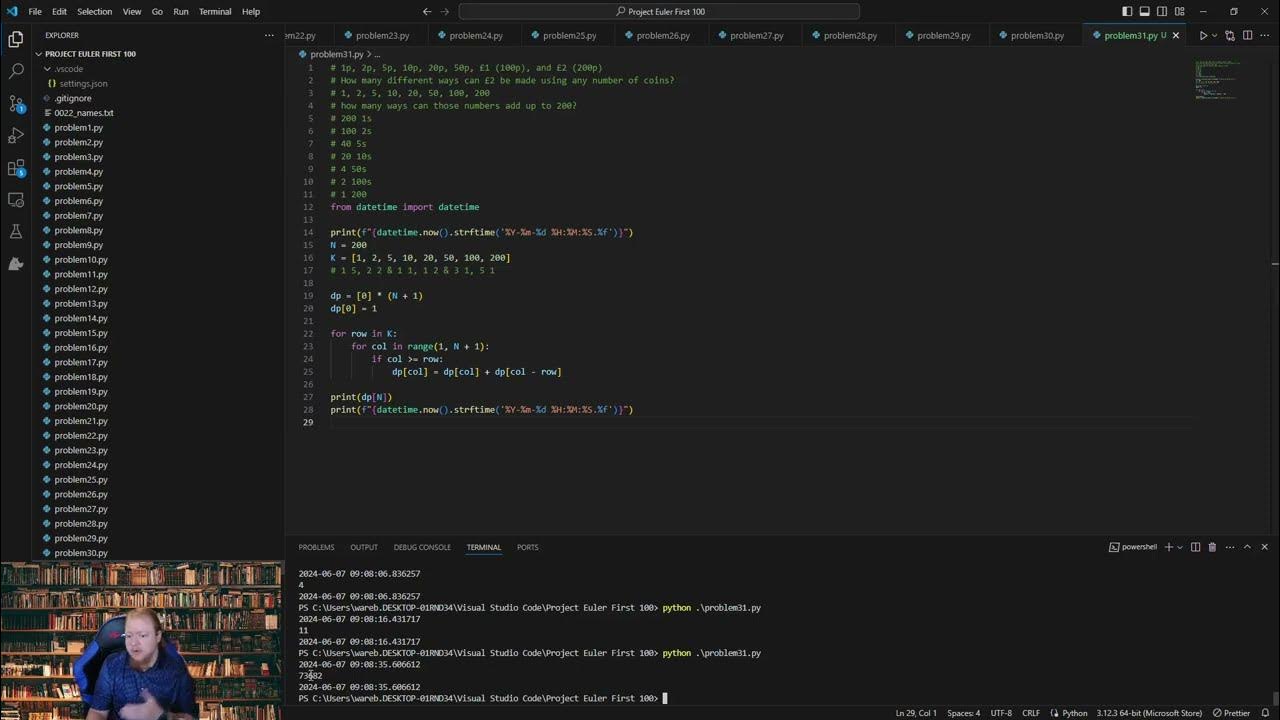 Project Euler Problem 31: Coin Sums - YouTube