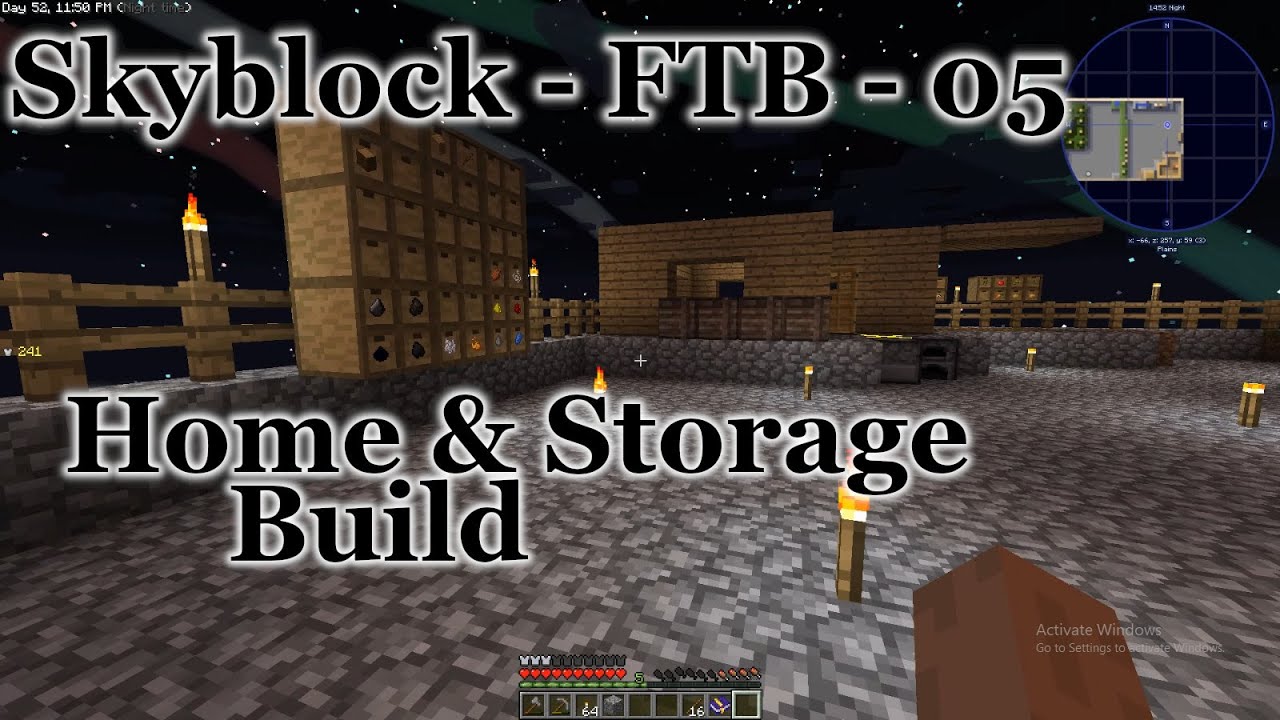 Skyblock FTB - 05 - Getting a House and Storage - YouTube
