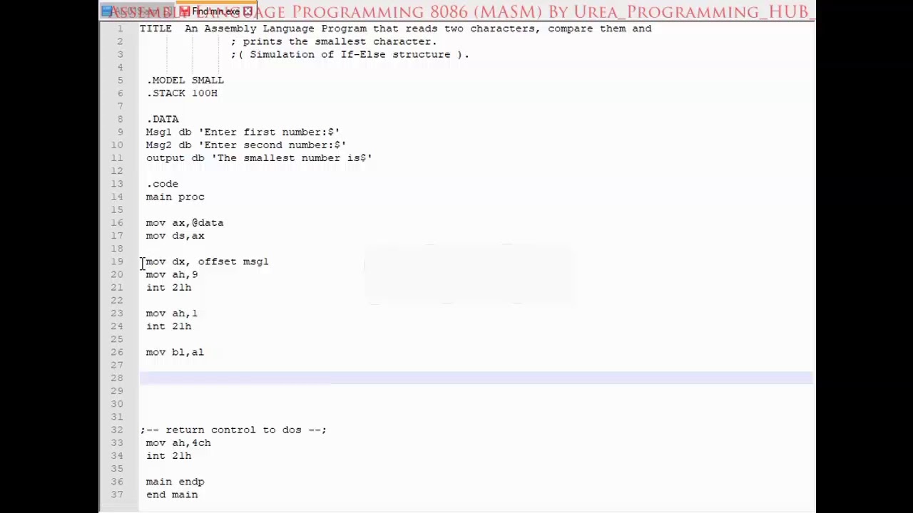 8086 Assembly Language Program To Find The Largest Number In An Array 8086-assembly-language-program-to-find-the-largest-number-in-an-array