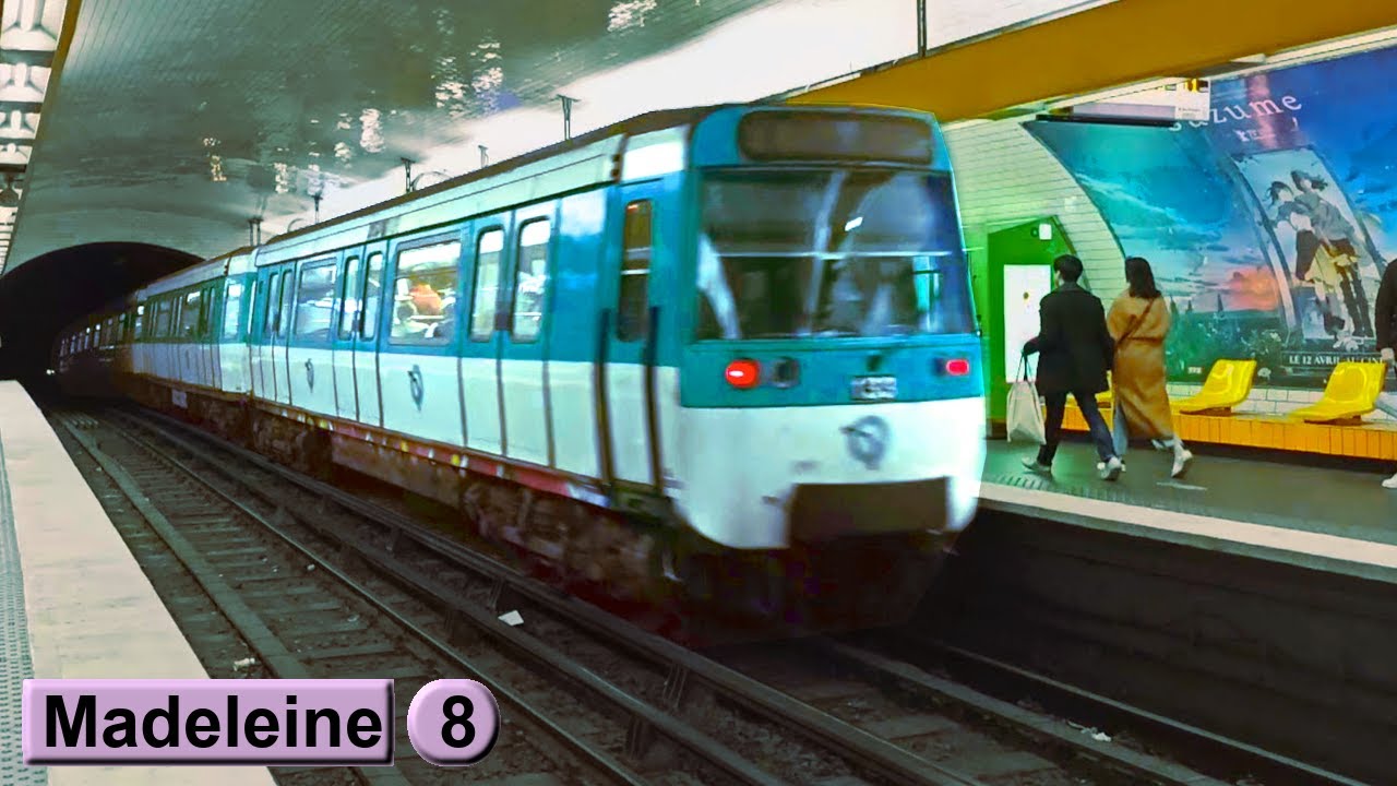 Madeleine | Line 8 : Paris métro ( RATP MF77 ) - YouTube