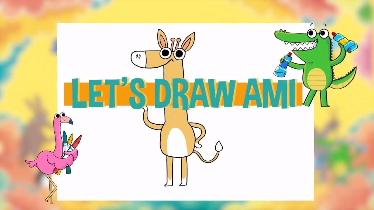 How to Draw a Giraffe: Draw-along of Picker Pals Ami - YouTube