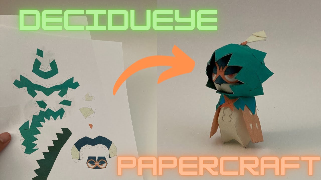 HOW I TURNED TWO SHEETS OF PAPER INTO a Paper Pokemon Decidueye ...