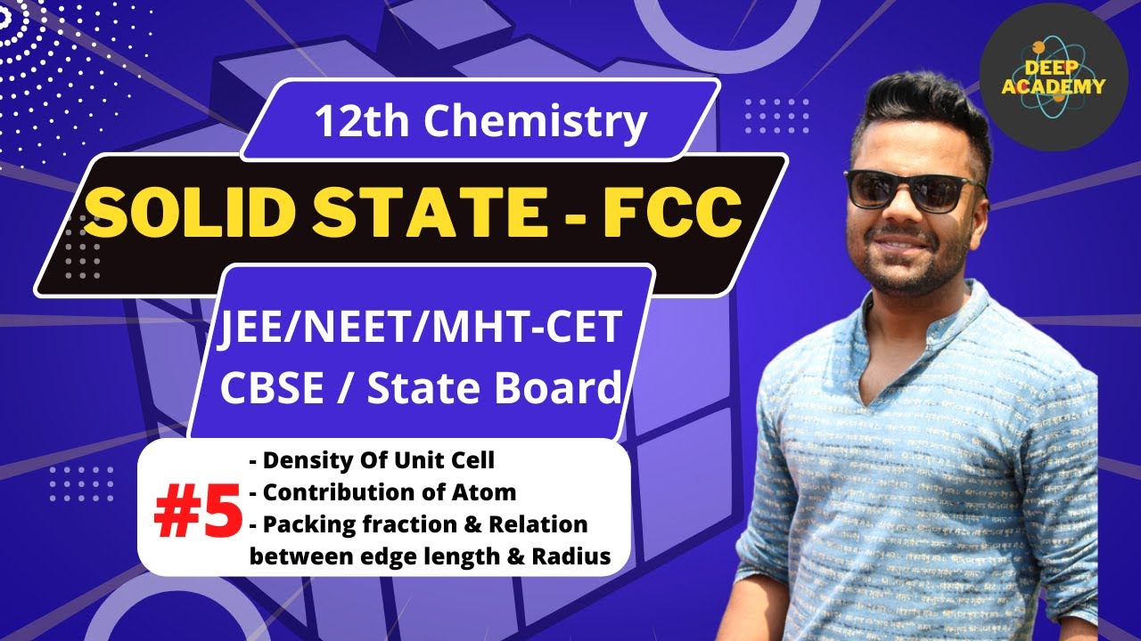 Face centered cubic structure| Packing Efficiency of #FCC| Relation ...