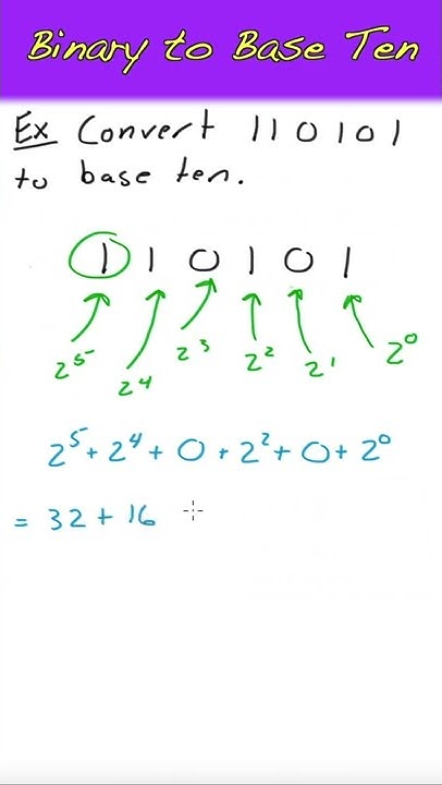 Binary to Base Ten #shorts - YouTube