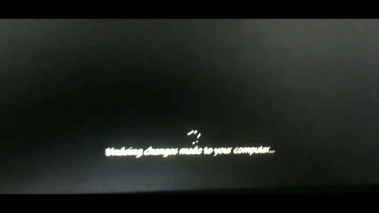 How to solve Undoing changes made to your computer.......in window 10 ...