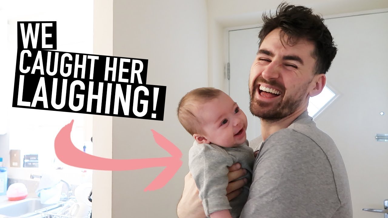 BABY'S FIRST LAUGH CAUGHT ON CAMERA!! - YouTube