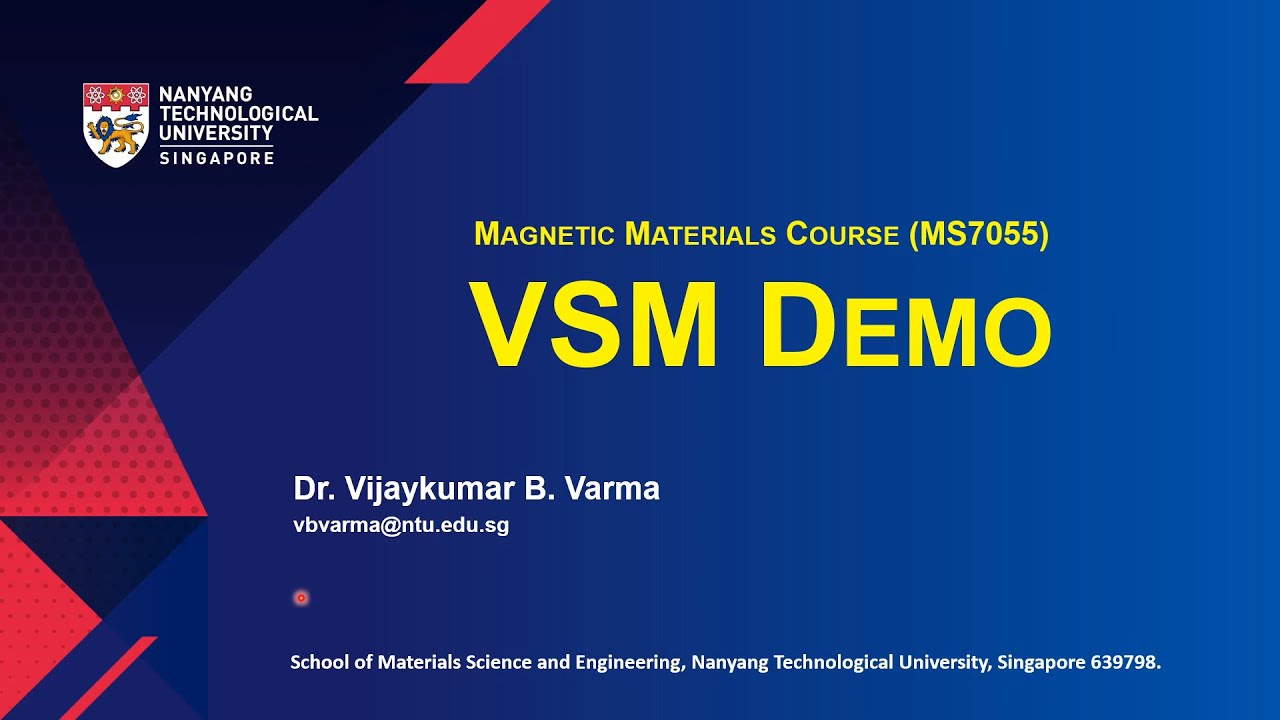 VSM Demo with Detail Experimental Procedure by Dr. V. B. Varma - YouTube