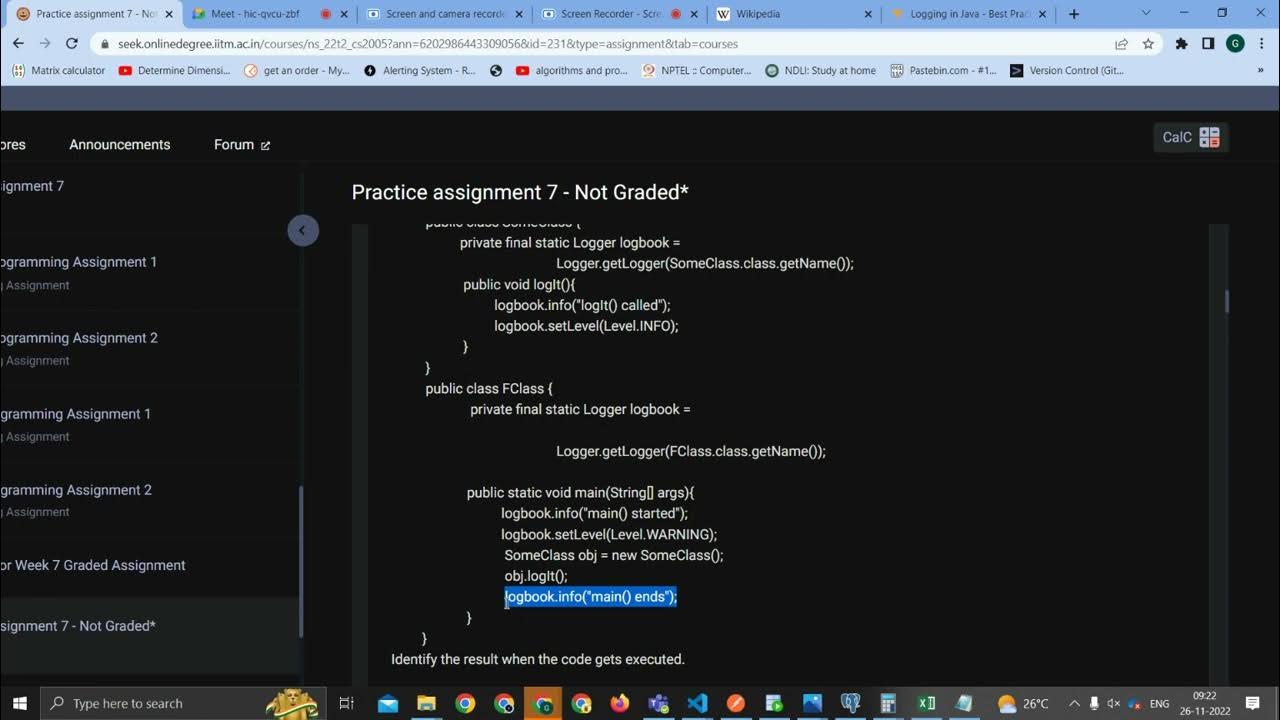 java week 7 practice assignment and graded assignment - YouTube