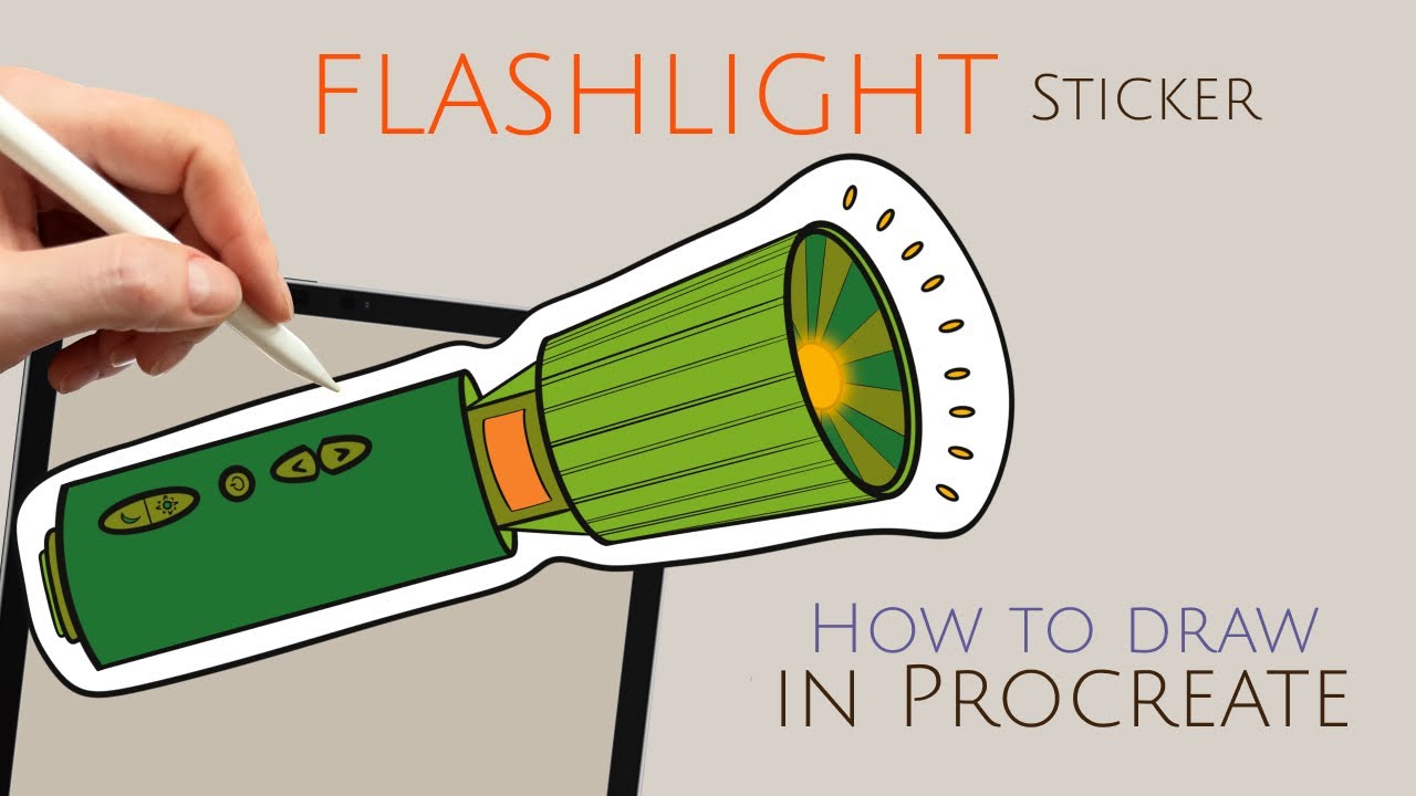 How to Draw a camping flashlight | Drawing for Beginners | Drawing for ...