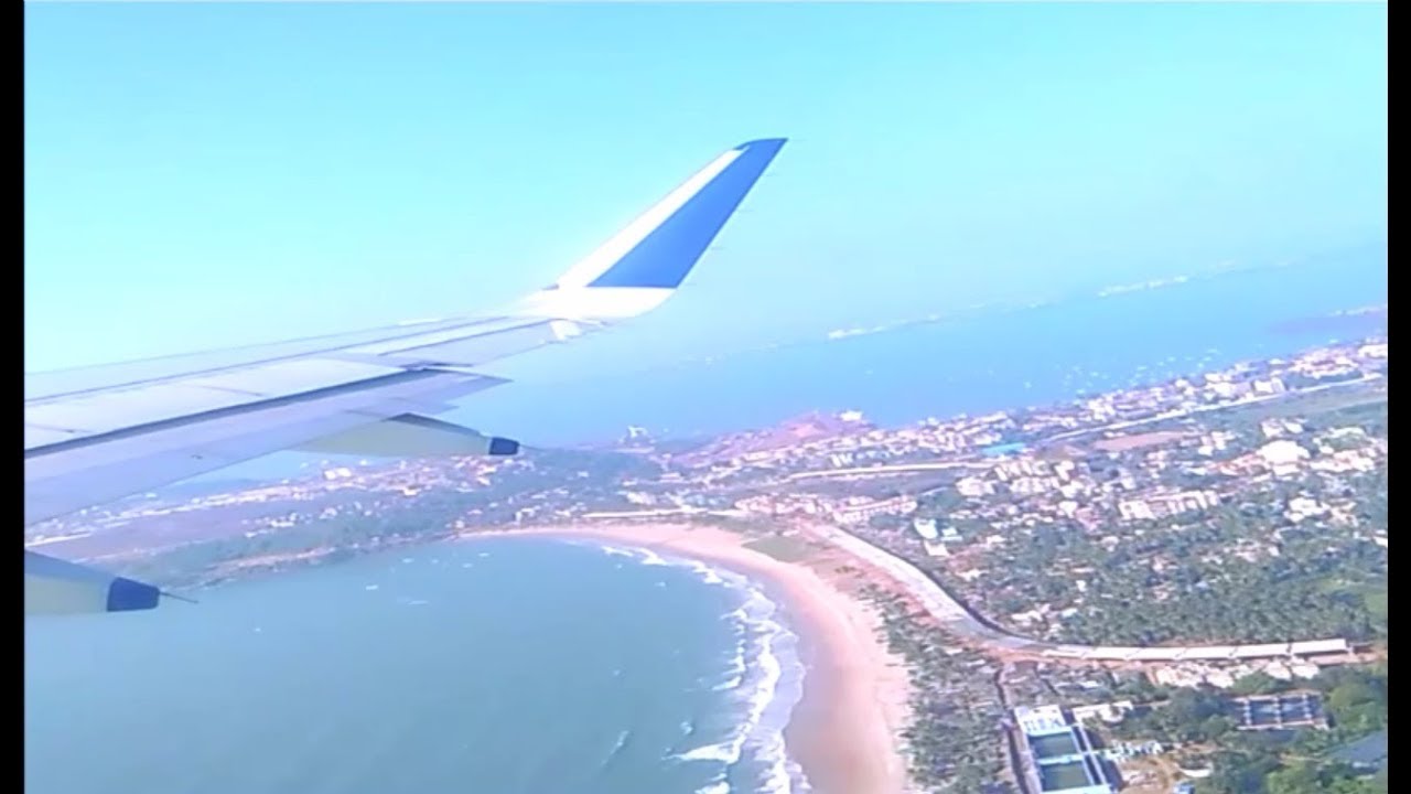 Goa airport runway to flight take off | Video from air - YouTube