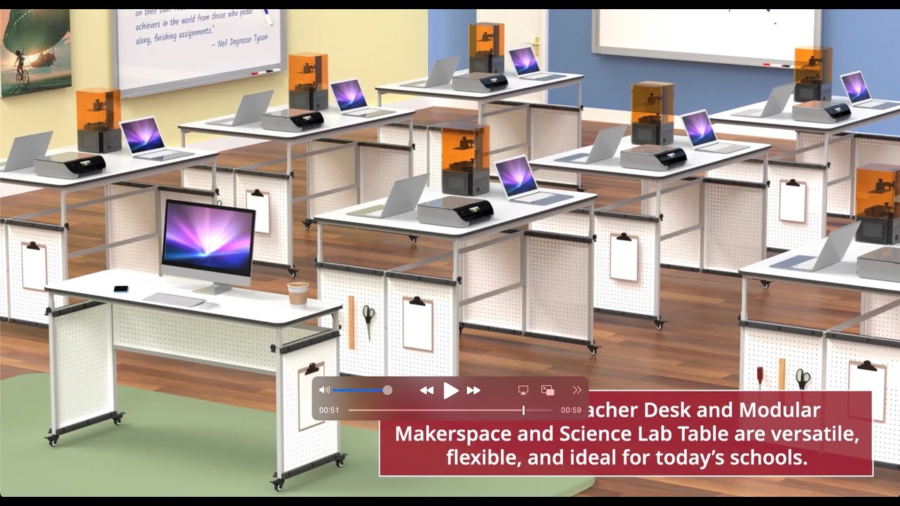 Luxor Modular Makerspace and Science Lab Table (DTTB001), Teacher Desk ...