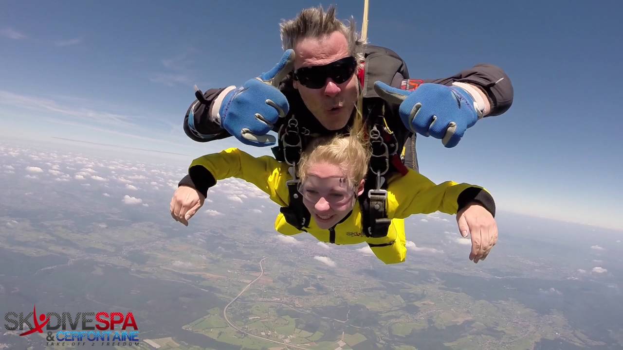 Saut en parachute tandem à Spa Clarisse - juin 2016 (Skydive Spa) - YouTube