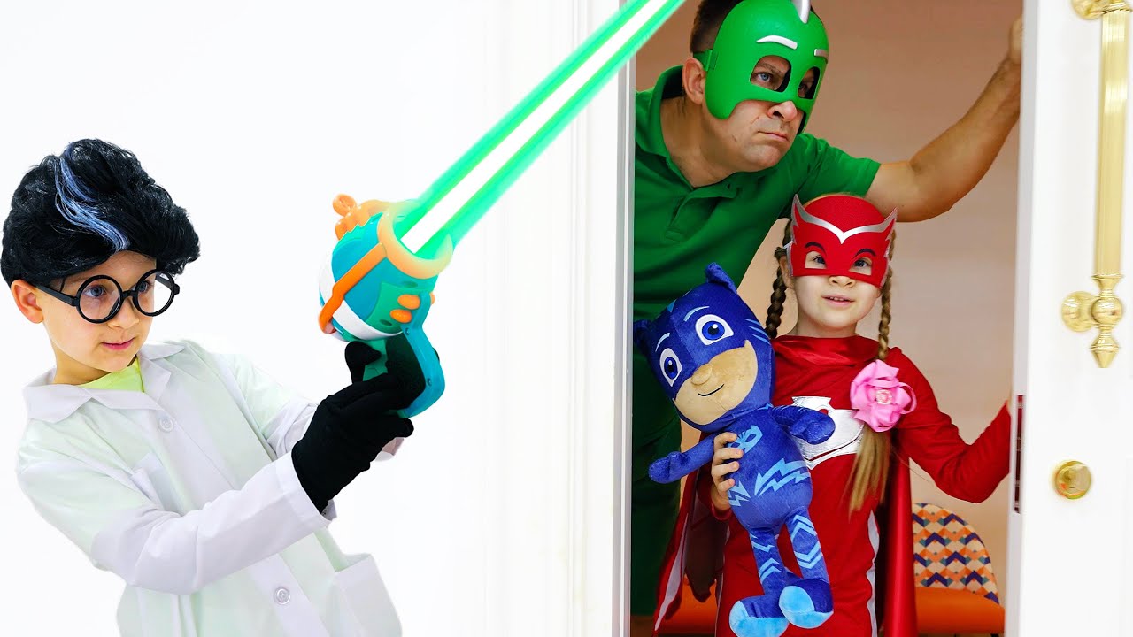 Diana and Roma PJ Masks IRL Pretend Play Adventure - YouTube