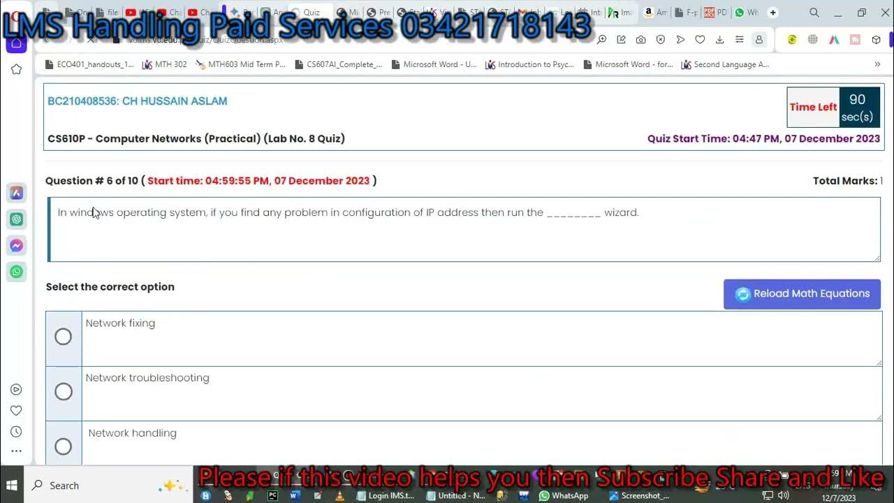 CS610P Lab Quiz No 8 Solution Fall 2023 - YouTube
