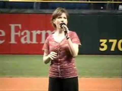 2007 Catina Mack sings Star Spangled Banner and O Canada, Tampa Bay ...