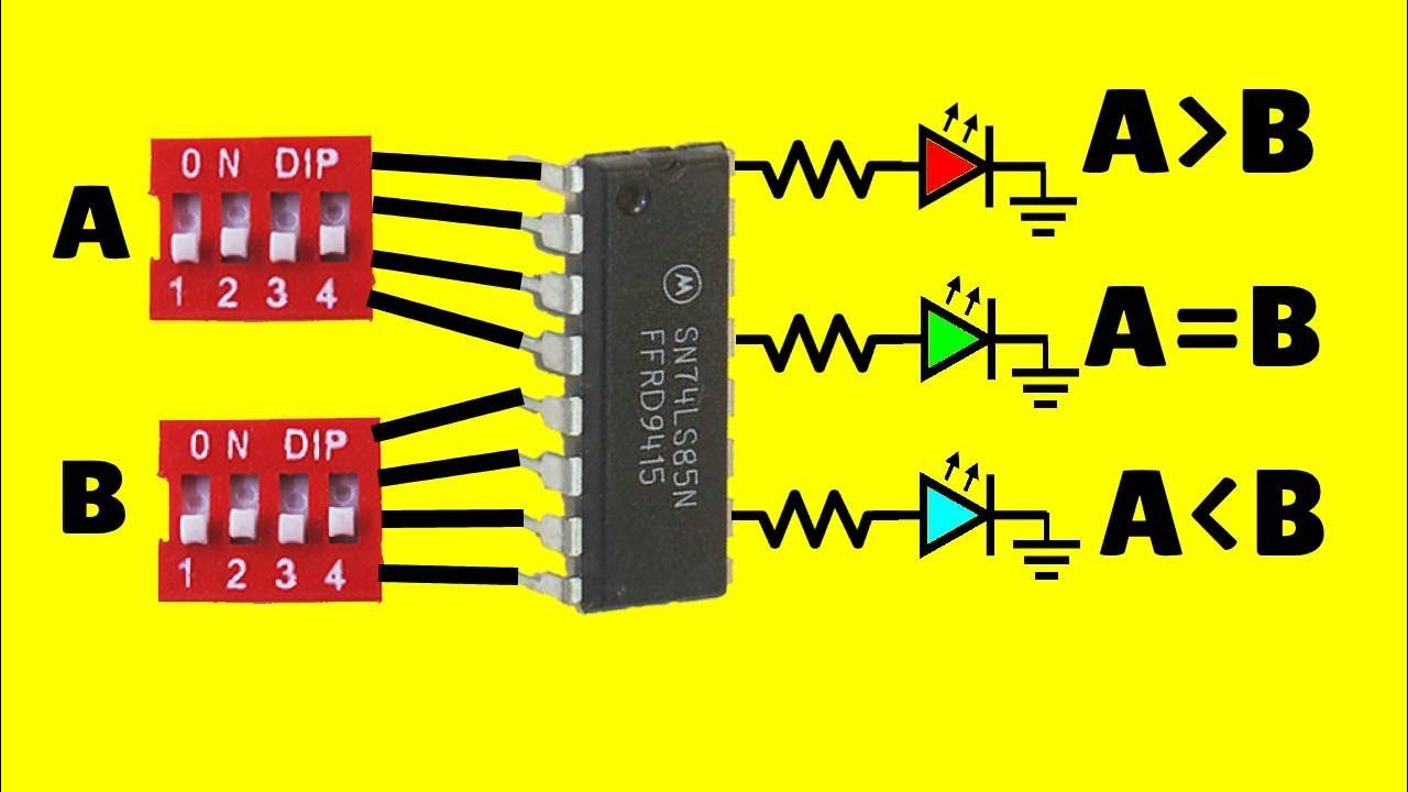 El circuito que sirve para comparar 4 BIT, el 74LS85 - YouTube