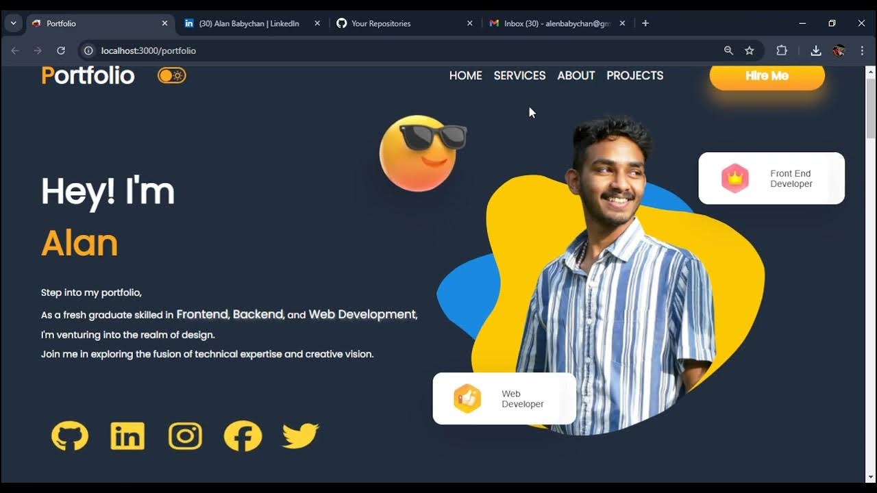 Interactive Portfolio - React.js - YouTube
