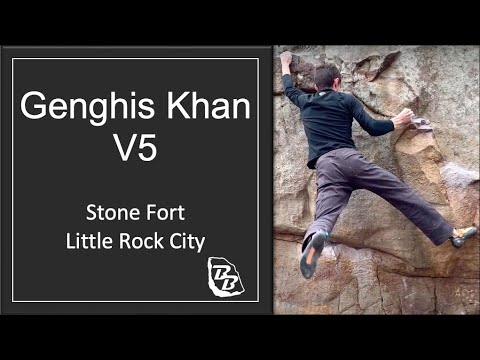 Genghis Khan - V5 , Stone Fort / Little Rock City Bouldering - YouTube