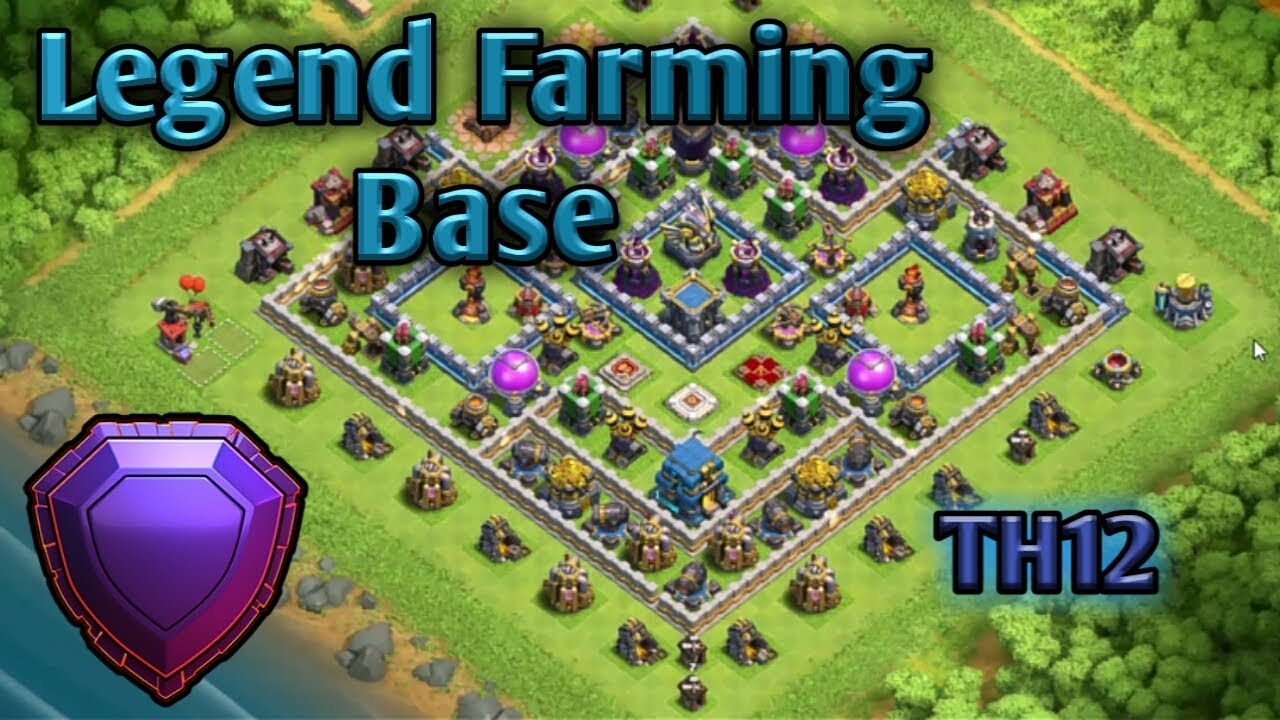 Th12 LEGEND league farming+pushing base layout 2018 - YouTube