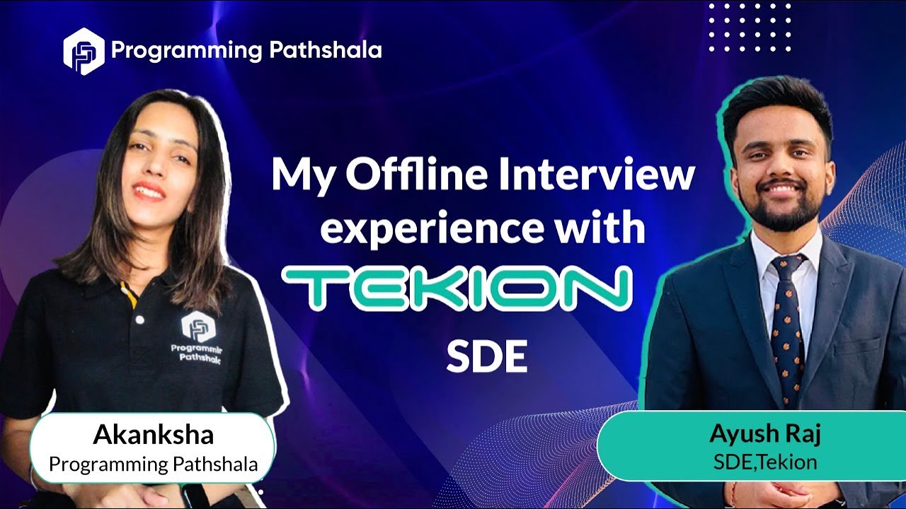 My first ever OFFLINE INTERVIEW experience with Tekion SDE - Ayush's story #100stories - YouTube
