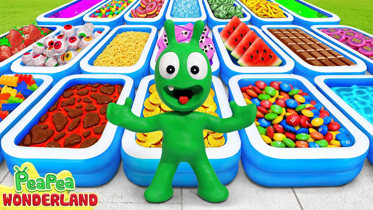 Pea Pea Explore Secret Colorful Pools! 🌈💦 | Funny Cartoon for Kids ...