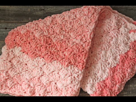 Free Pink Shell Chunky Blanket Crochet Pattern