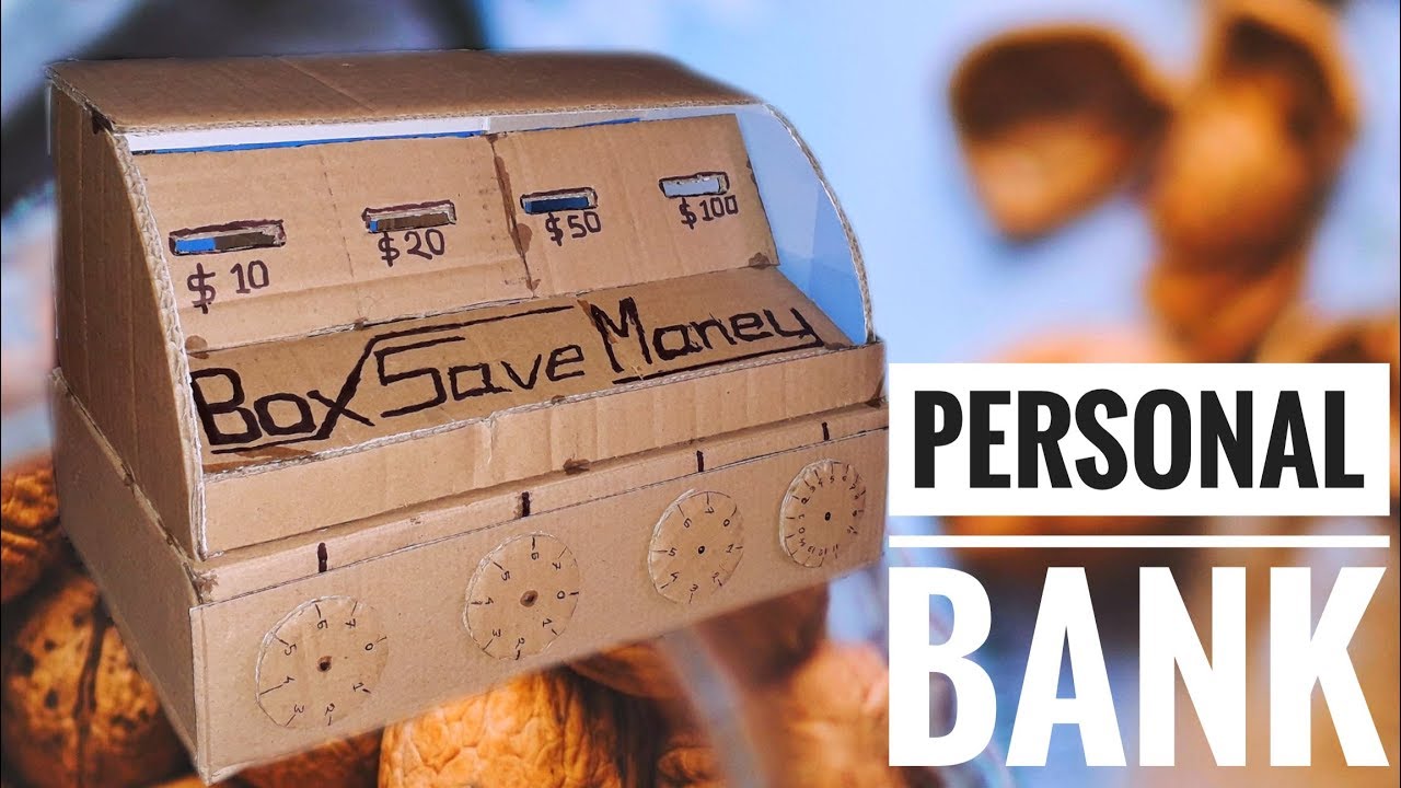 Cardboard personal bank|| How to make parsonal bank saving maney ...