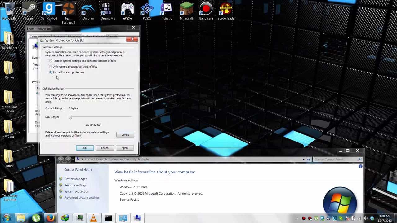 How to Turn Off System Restore on Windows 7 - YouTube
