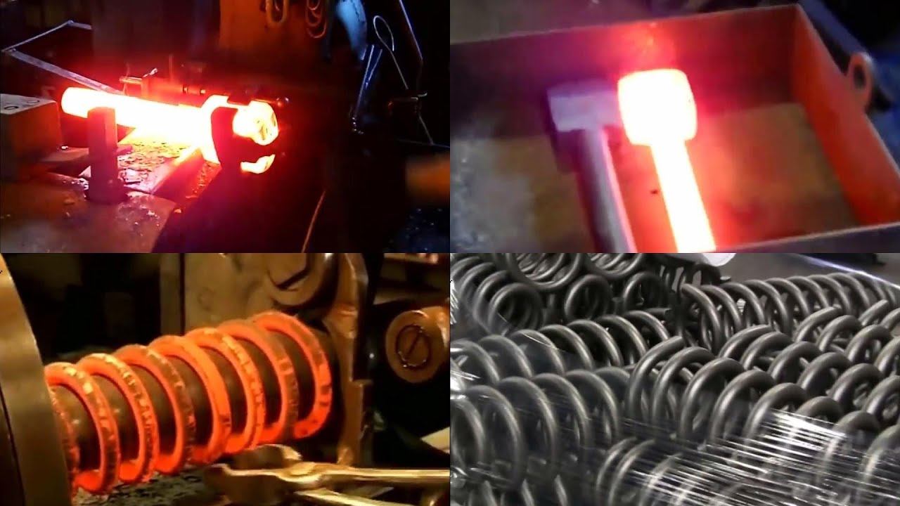 PROSES PRODUKSI PEMBUATAN SPRING DAN PER MOBIL ATAU MOTOR - YouTube