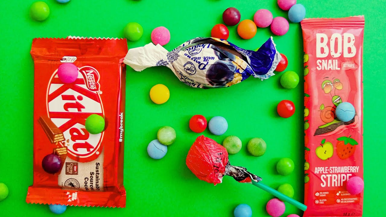 Bob Snail Stripe, Lollipop, KitKat, Candy ASMR - YouTube