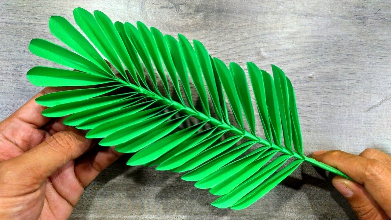 CARA MEMBUAT DAUN PALEM DARI KERTAS | DIY PALM LEAVES | DIY DECORATION ...
