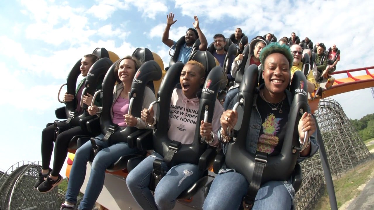 Six Flags, MD - FIREBIRD Floorless Coaster - YouTube