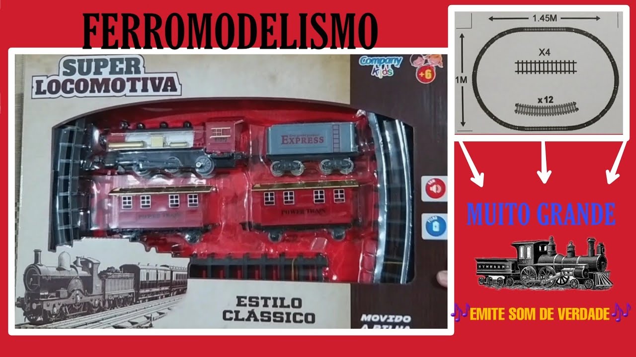 Unboxing ferrorama *trem a pilha* super locomotiva - YouTube
