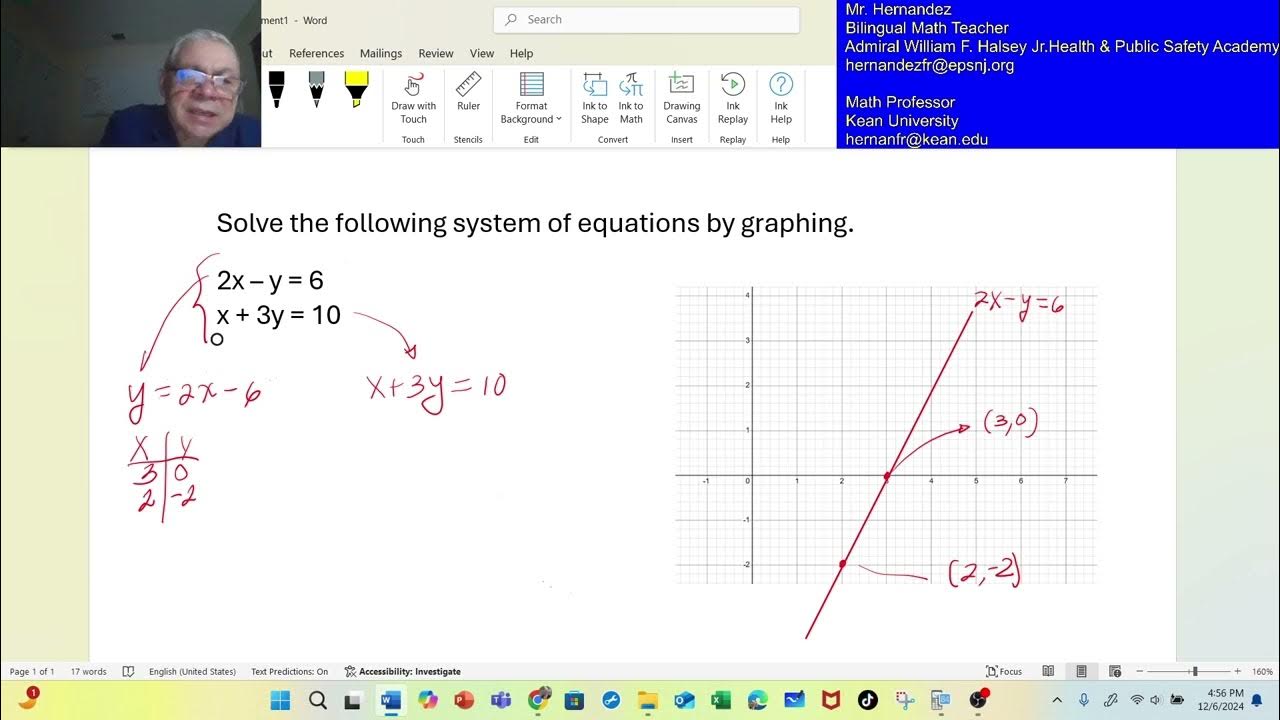 Solving a linear system by graphing - YouTube