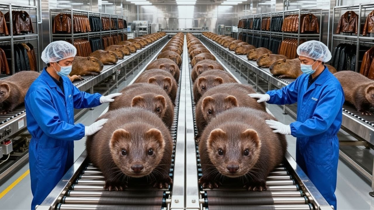 How Farm-Raised Mink Pelts Become Premium Fur Materials (Full Factory ...