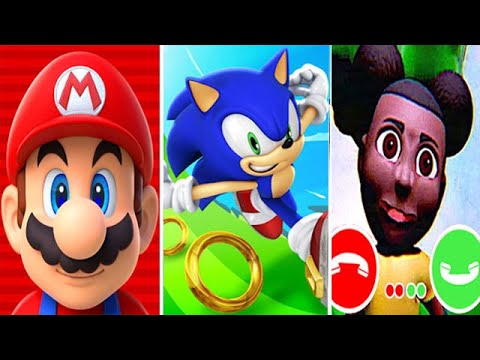 Super Mario Run vs Sonic Dash vs Amanda The Adventurer Call Prank - YouTube