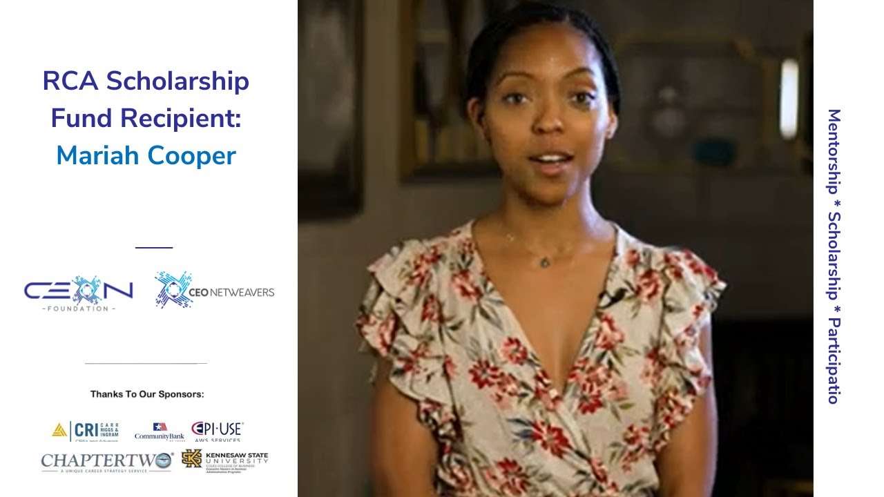 Scholarship Recipient: Mariah Cooper - 2022. CEO Netweavers, CEON Foundation & Ron Clark Academy ...