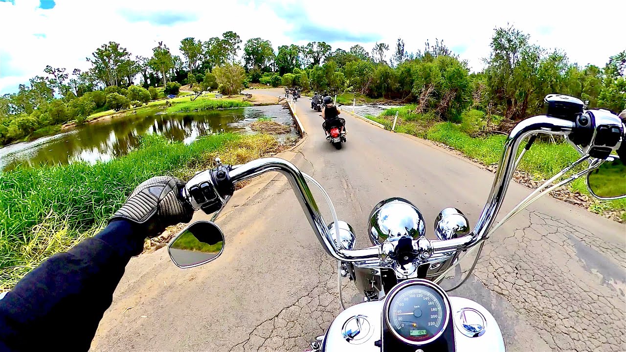 HARLEY-DAVIDSON 4K MOTORCYCLE CLUB RIDEOUT | Cholo Softail Deluxe ...
