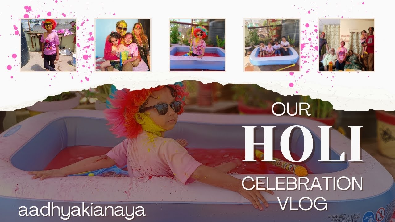 Holi celebration at Home🏡|aadhya Anaya ki swimming pool main Masti ...