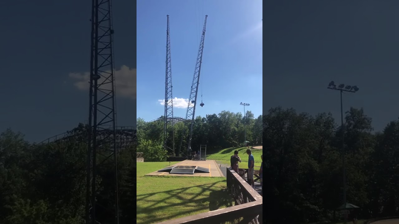 Bungee jumping (Dragon’s Wing) at Six Flags! - YouTube