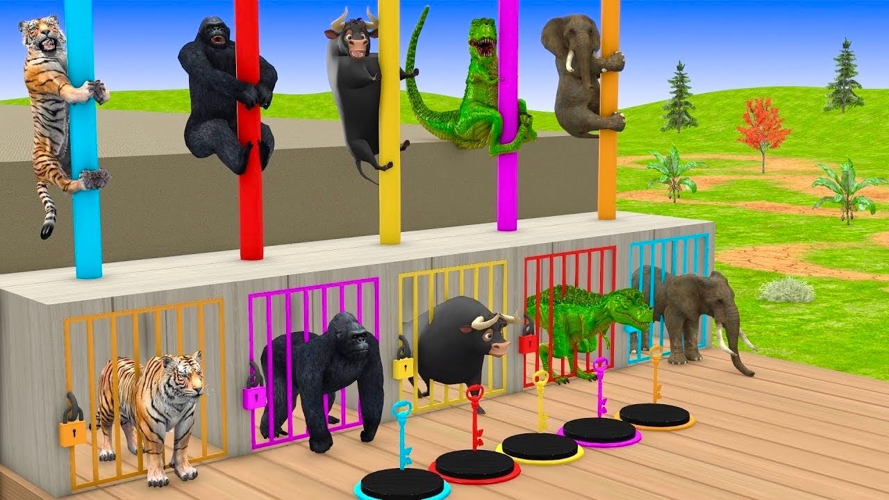 Cow Elephant Tiger Gorilla Dinosaur Guess The Right Key ESCAPE ROOM ...
