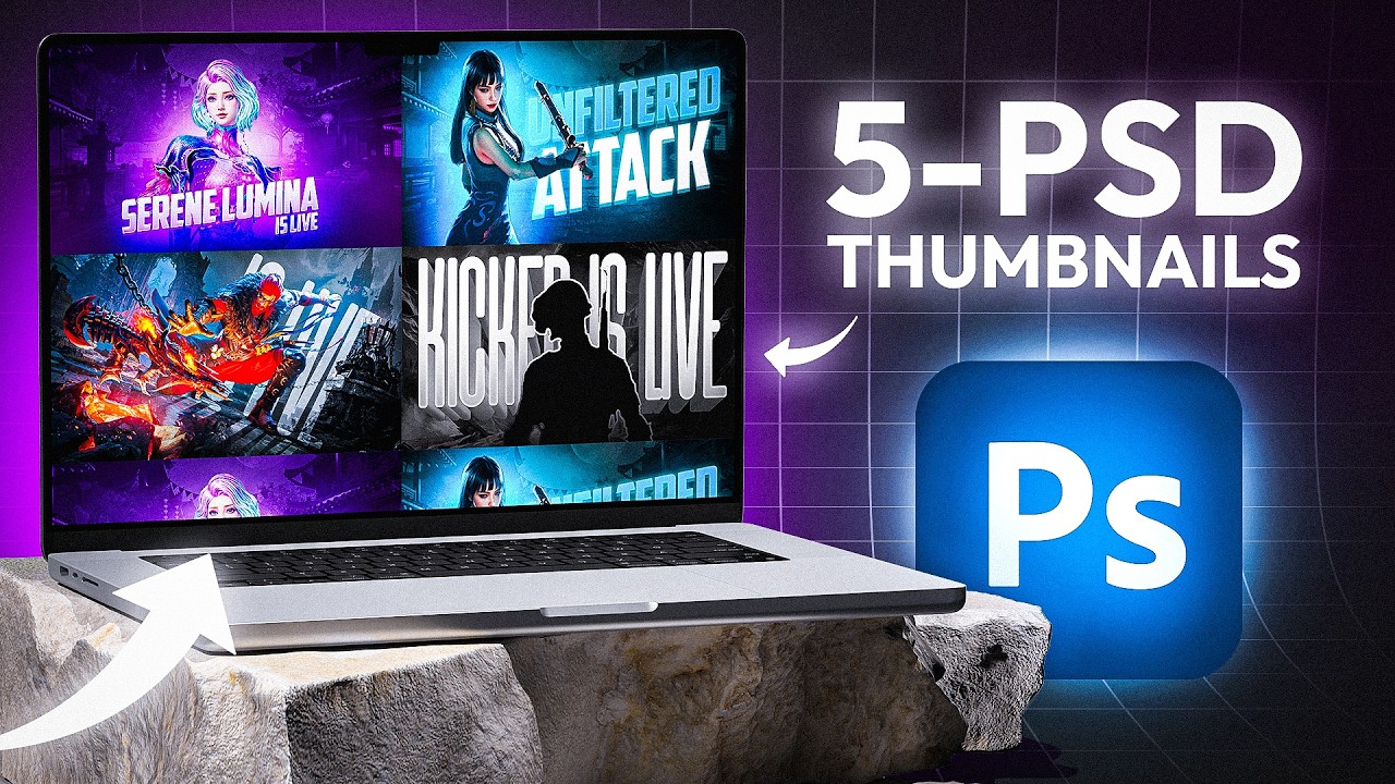 05 Easy-to-Edit Gaming Thumbnail PSD Templates for YouTube - YouTube